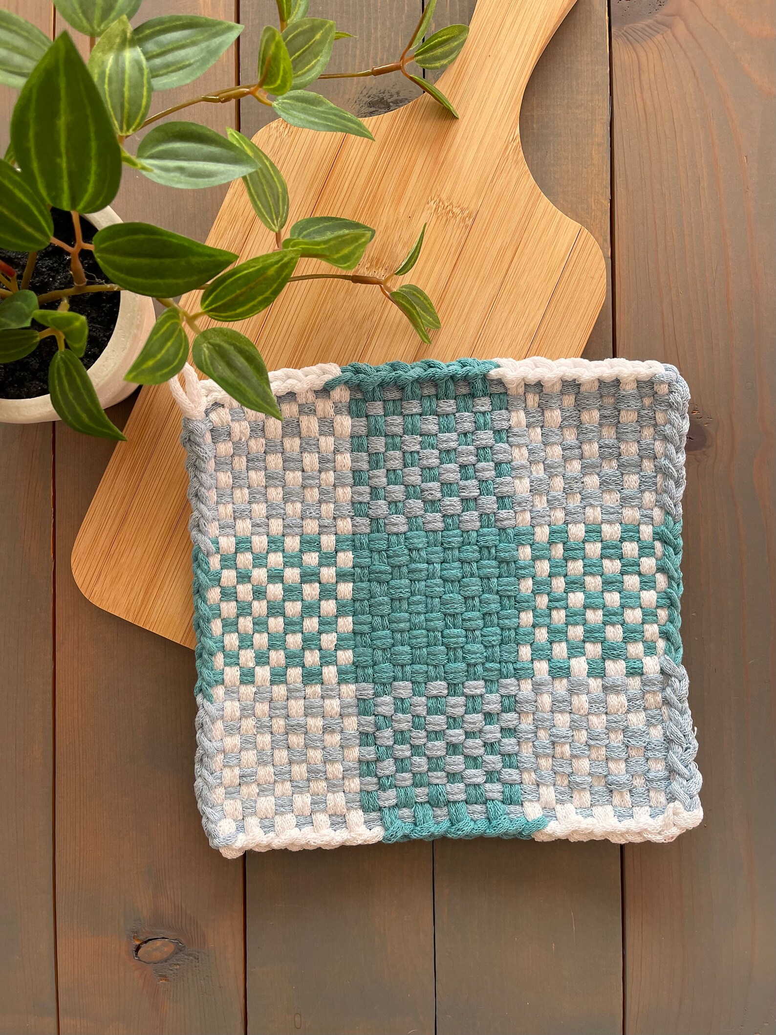 Handmade Large Loom Woven Potholder - Trivet, Oven Mitt, Hot Pad ...