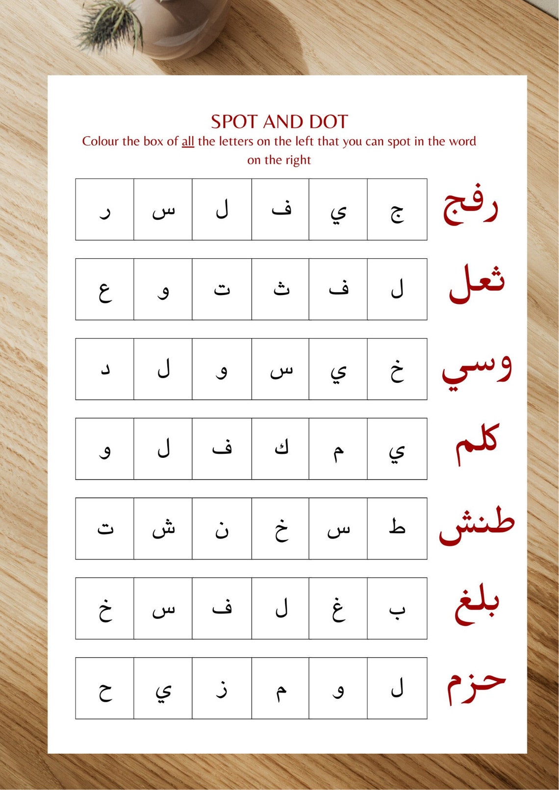 Arabic Letter Worksheets, Qaida Worksheets, Helping Your Kids to Learn the Quran/arabic, Spot ...