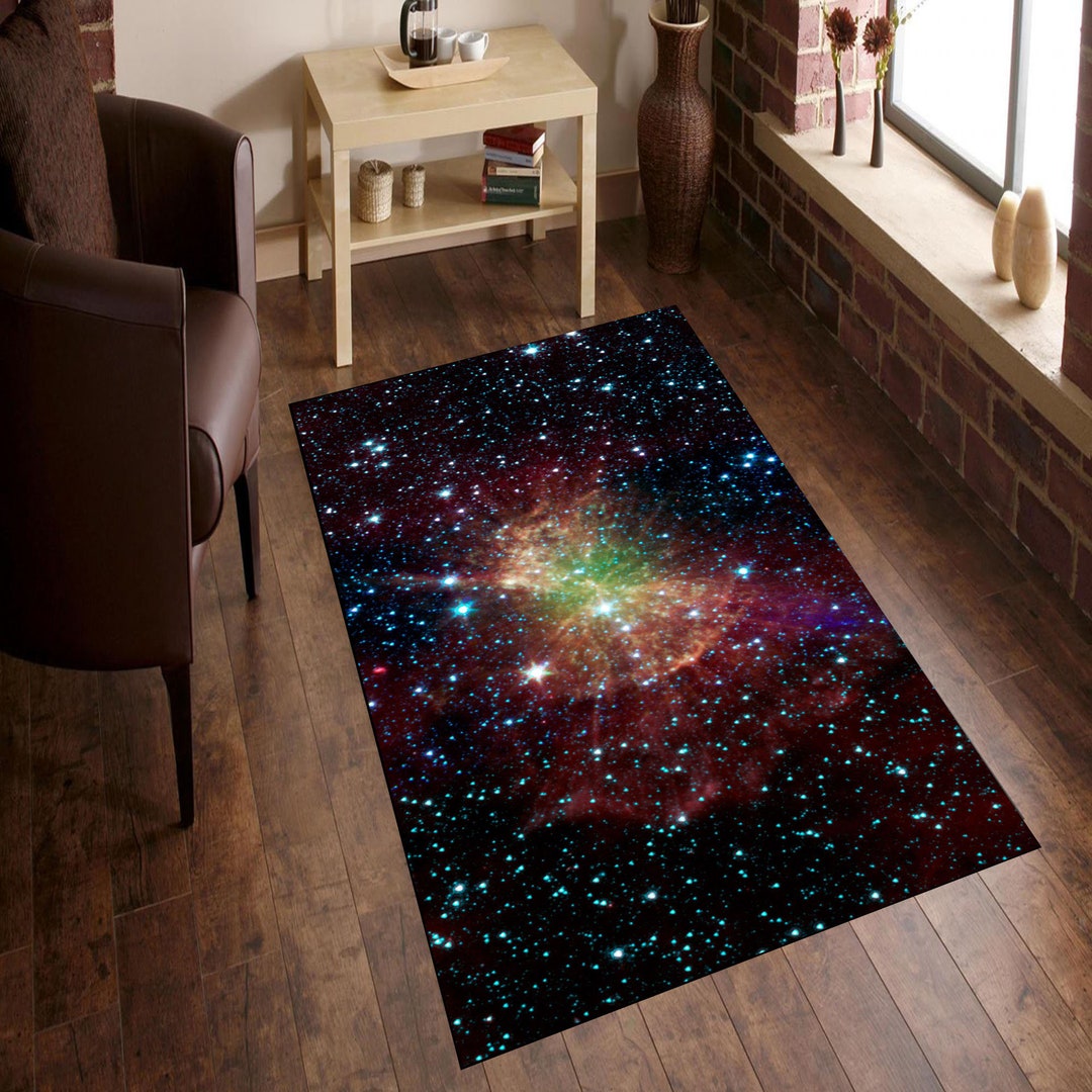 Nebula Light Show Rug,space Theme Rug,living Room Rug,kids Room Rug ...