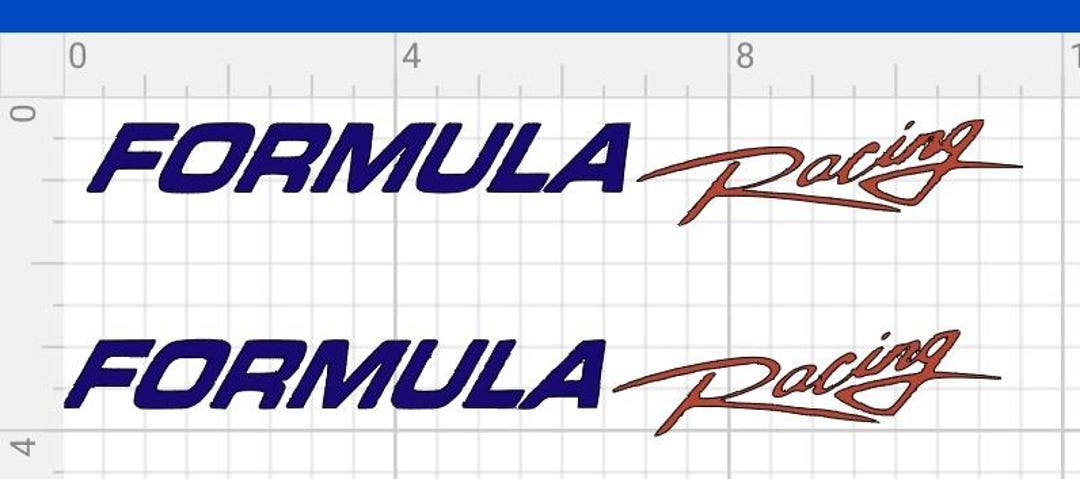 11.5in X 1.75in TWO FORMULA Racing Logo Cut From Permanent Exterior ...