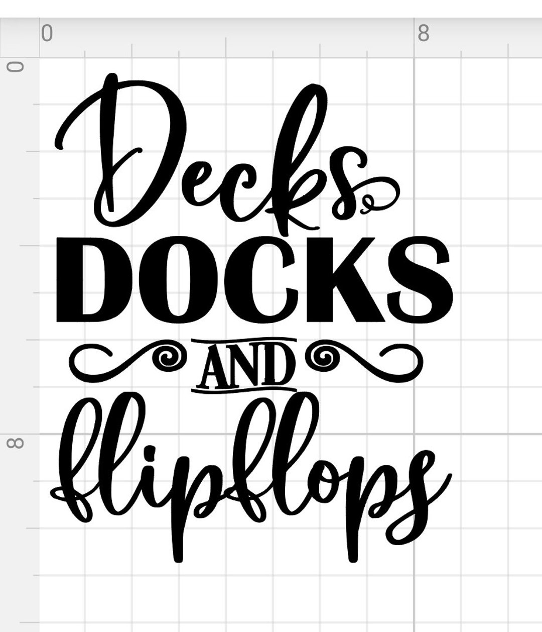 10.75in X 8.75in Decks, Docks and Flip Flops Die Cut From UV Resistant ...