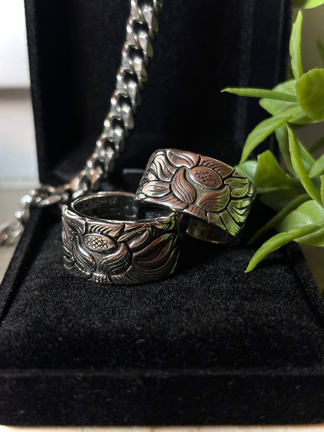 Silver Heart Sutra Ring: Unisex Buddhist Lotus Ring, Mantra, 7 Chakras ...