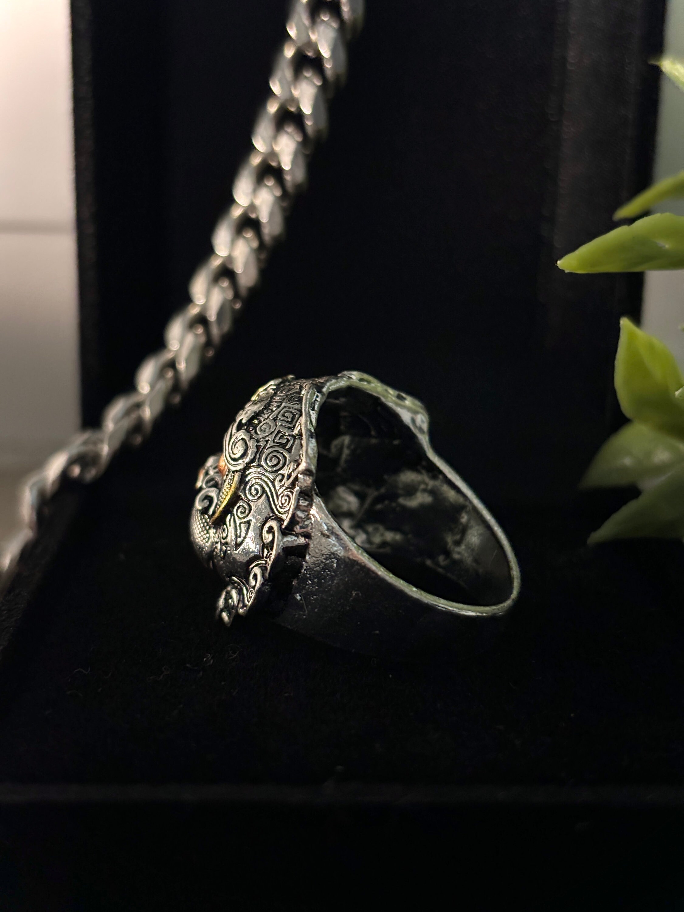 Pi Xiu Ring in Chinese Ethnic Style Silver Plated, Feng Shui Lucky ...