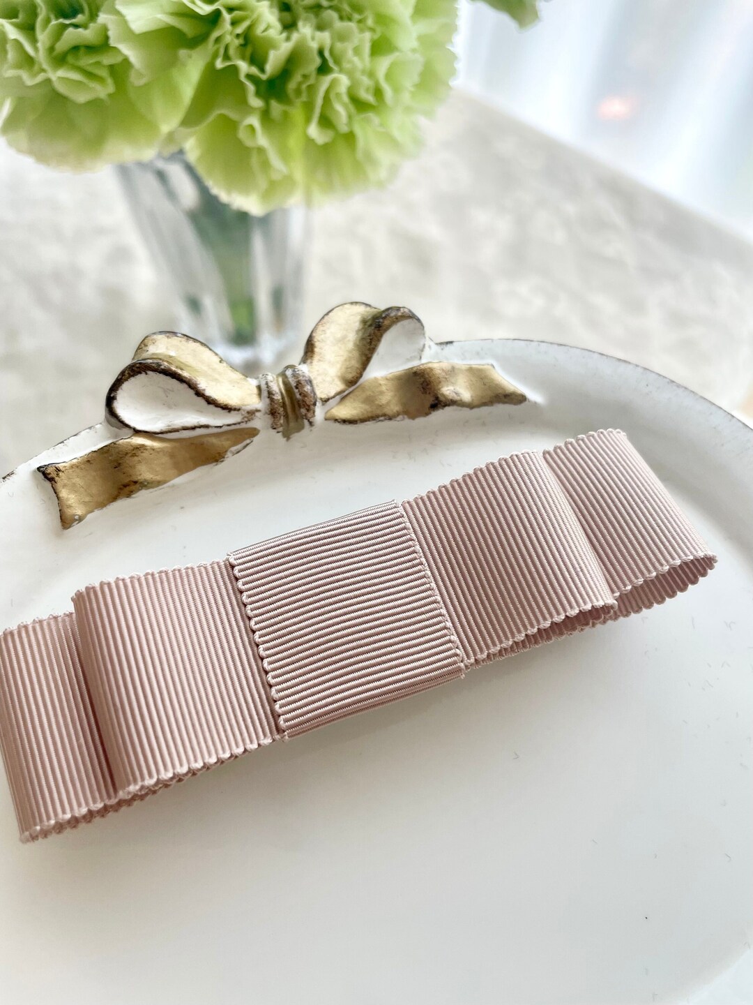 MOKUBA Grosgrain Ribbon Barrette Light Beige - Etsy