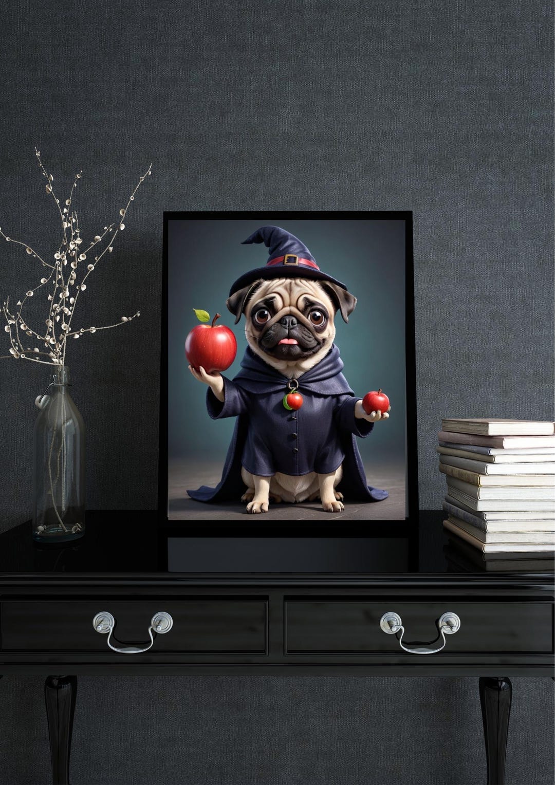 Pug Puppy Evil Witch A4 Digital Download Poster - Etsy