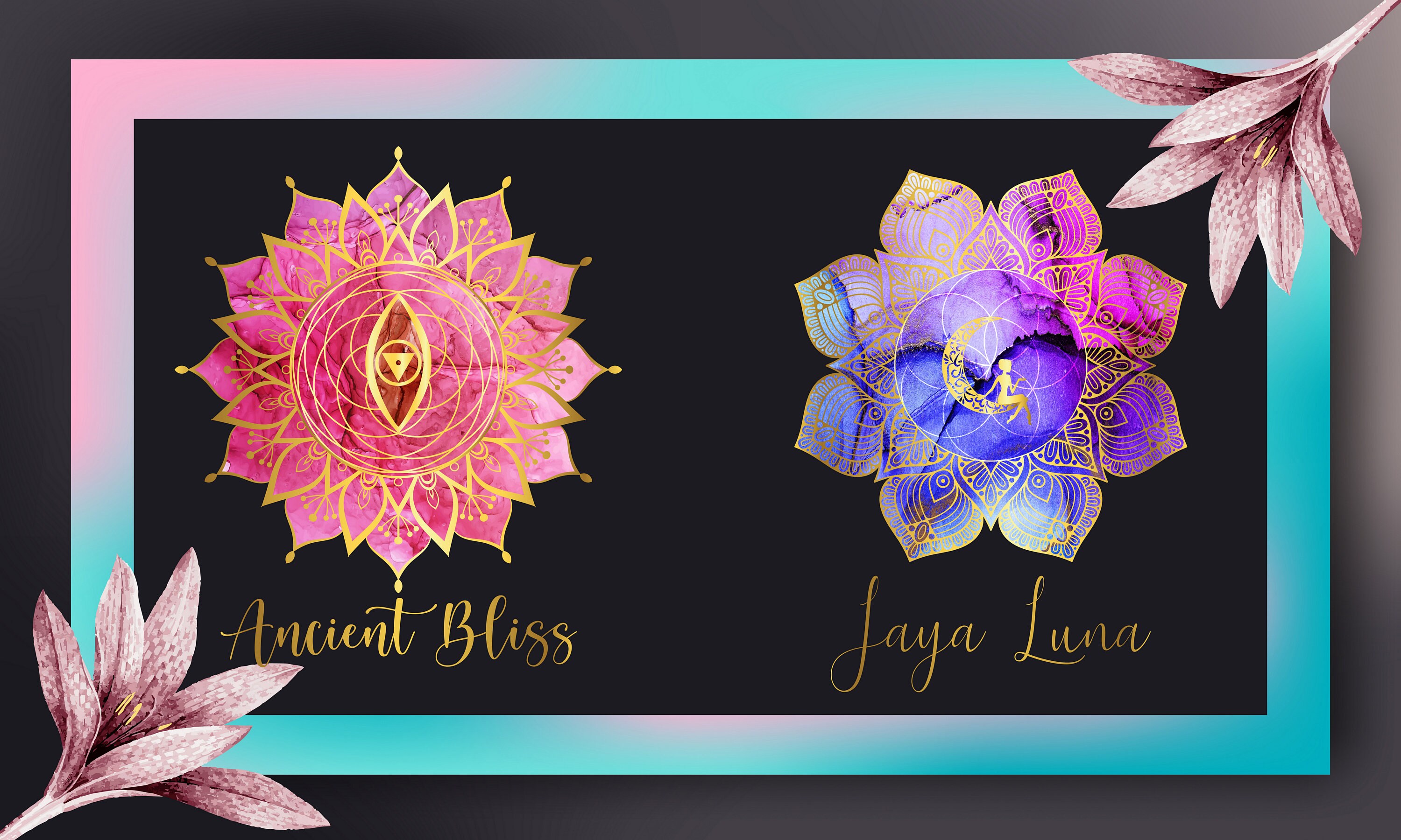 Custom Mandala Logo, Mandala Logo, Watercolor Logo, Bohemian Logo, Boho ...