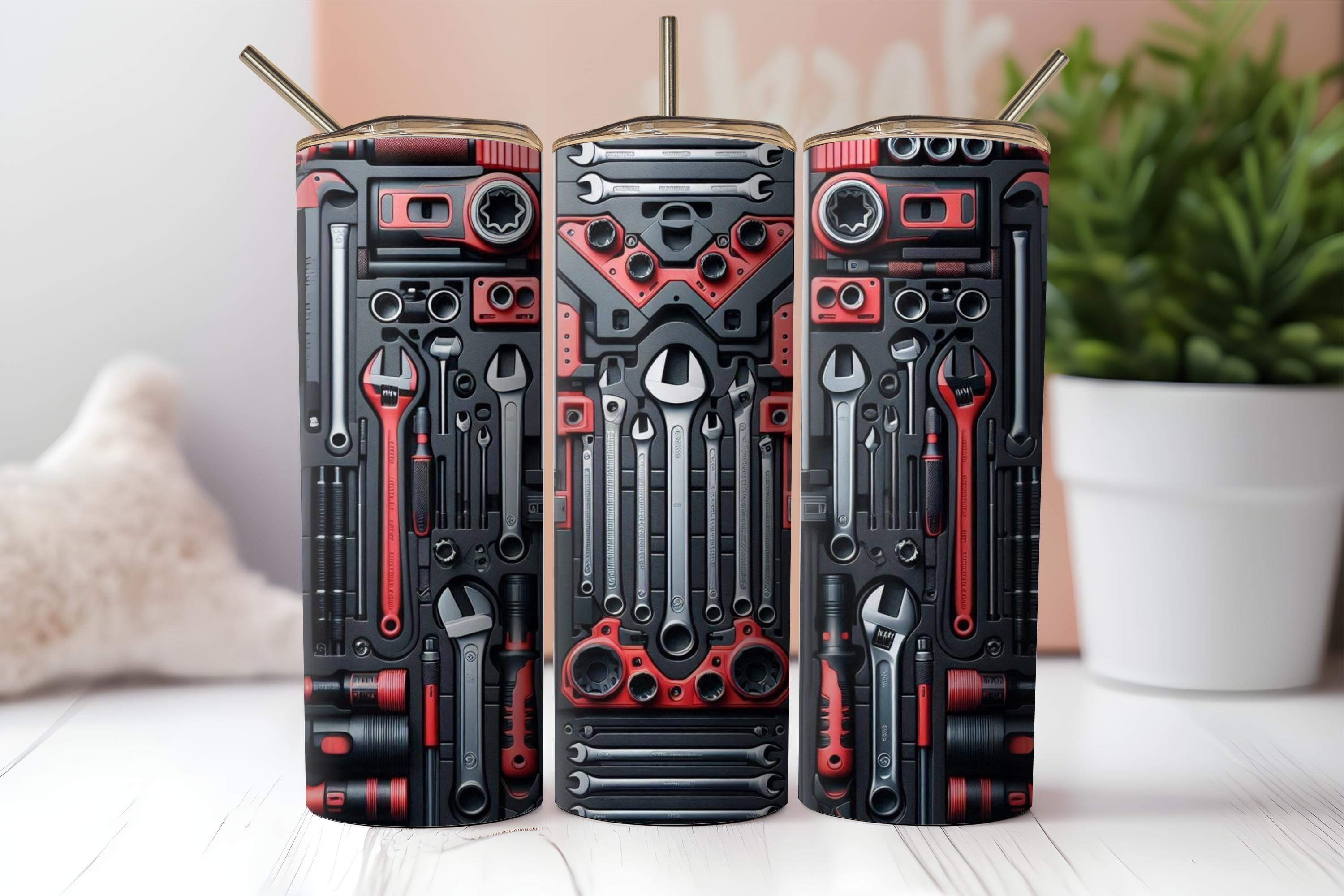 Mechanic Tool Box Tumbler Wrap, 20oz Sublimation Design (digital ...