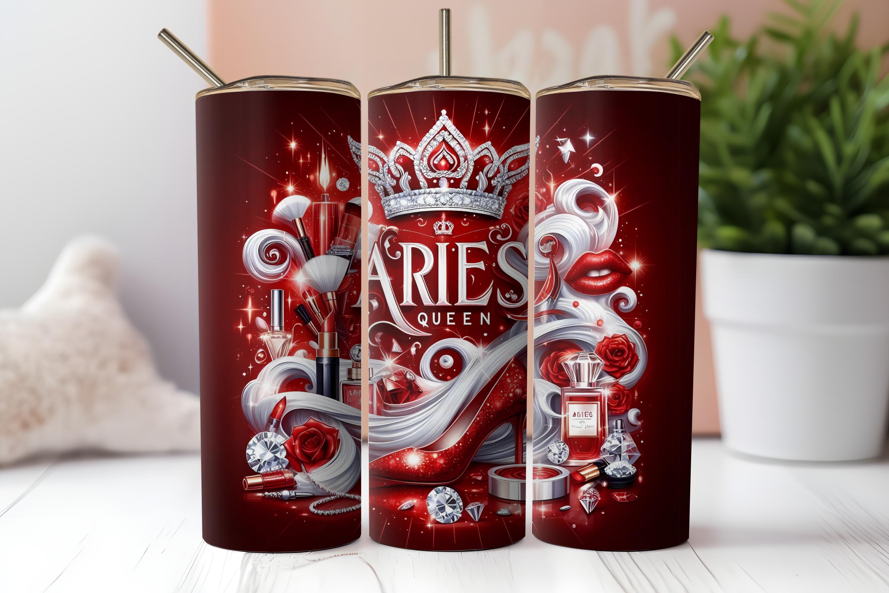 Aries Queen PNG, Zodiac Birthday Sublimation, Hip Hop 20oz Skinny Tumbler Design, Aries Zodiac ...