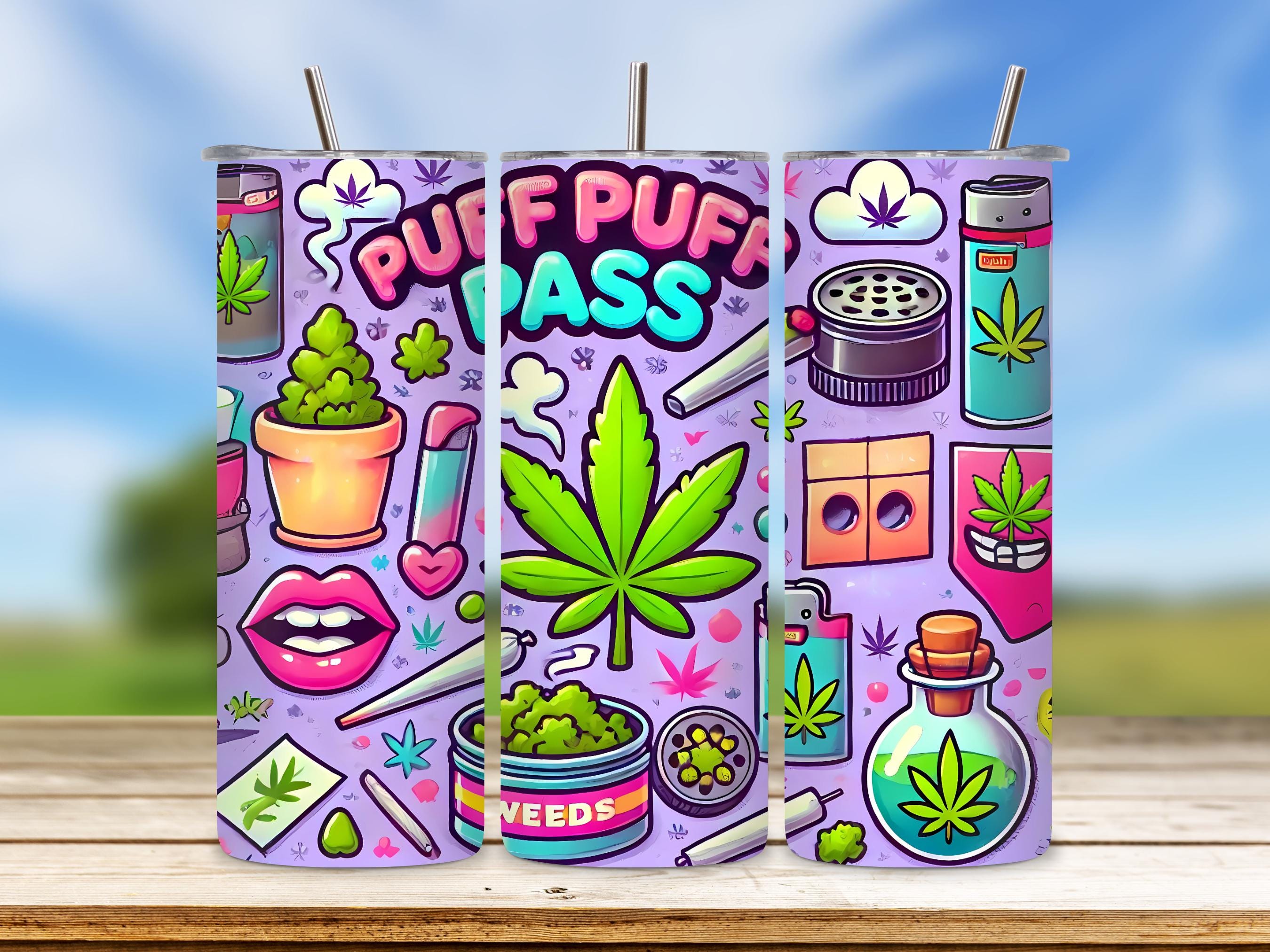 Weed Tumbler Wrap, Smoker Girl 20oz Skinny Tumbler, Pink Marijuana ...