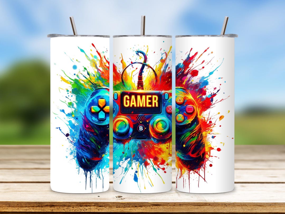 Gamer Controller Tumbler Wrap: 20oz Sublimation Design (digital ...