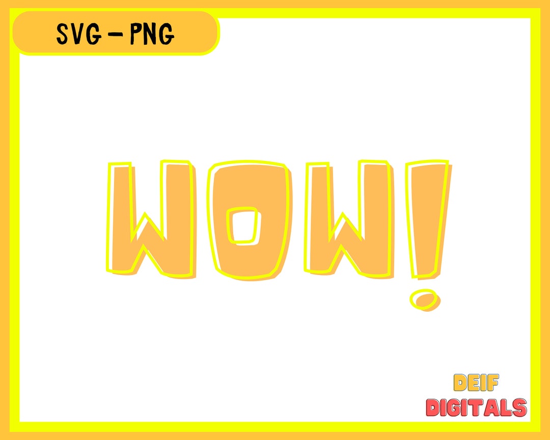 Svg for Shirts, Instant Download, Cricut Cut Files, Wow Svg, Comic Svg ...