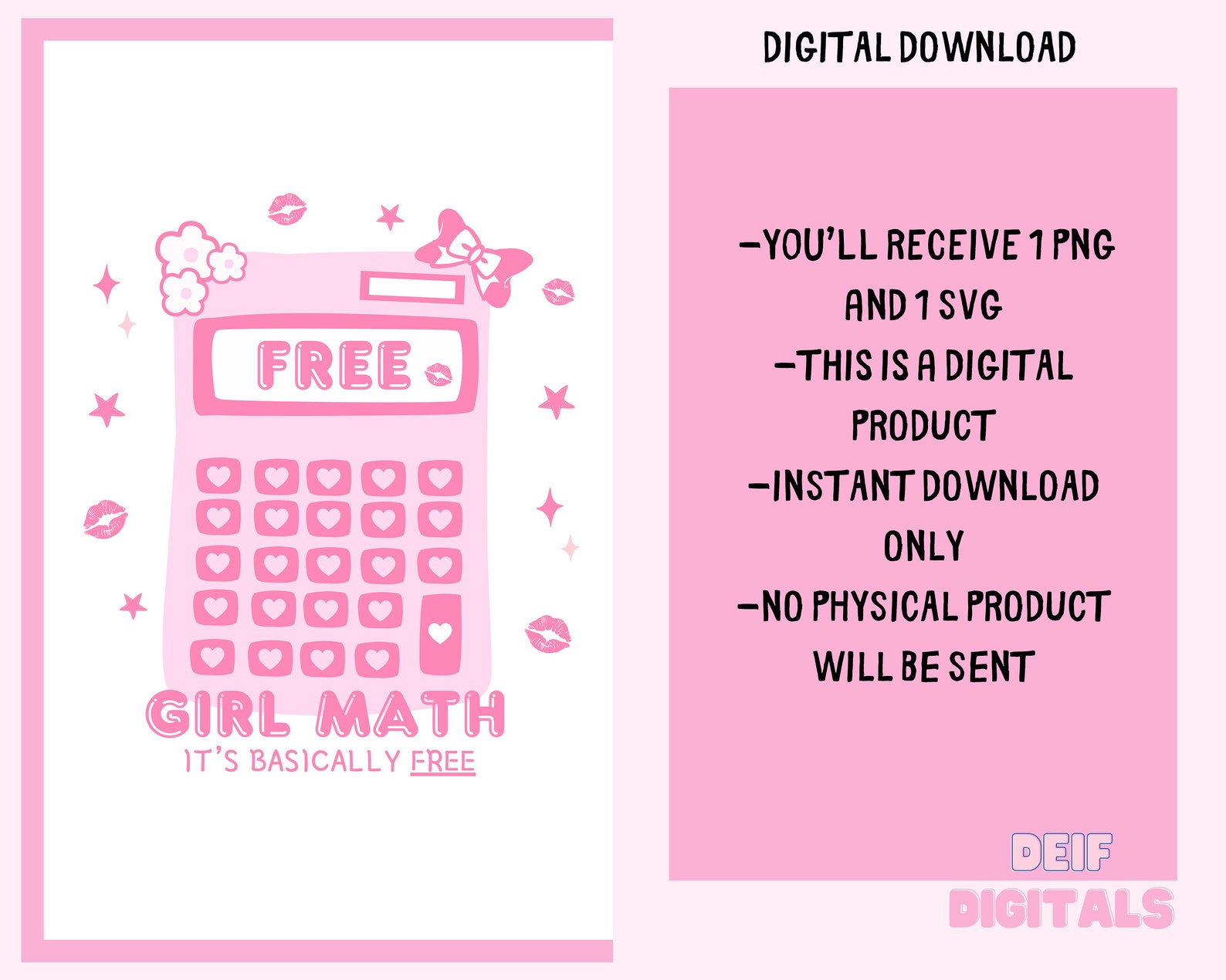 Girl Math Svg, Keychain Svg, Cute Svg Files, Aesthetic Svg, Girly Svg ...