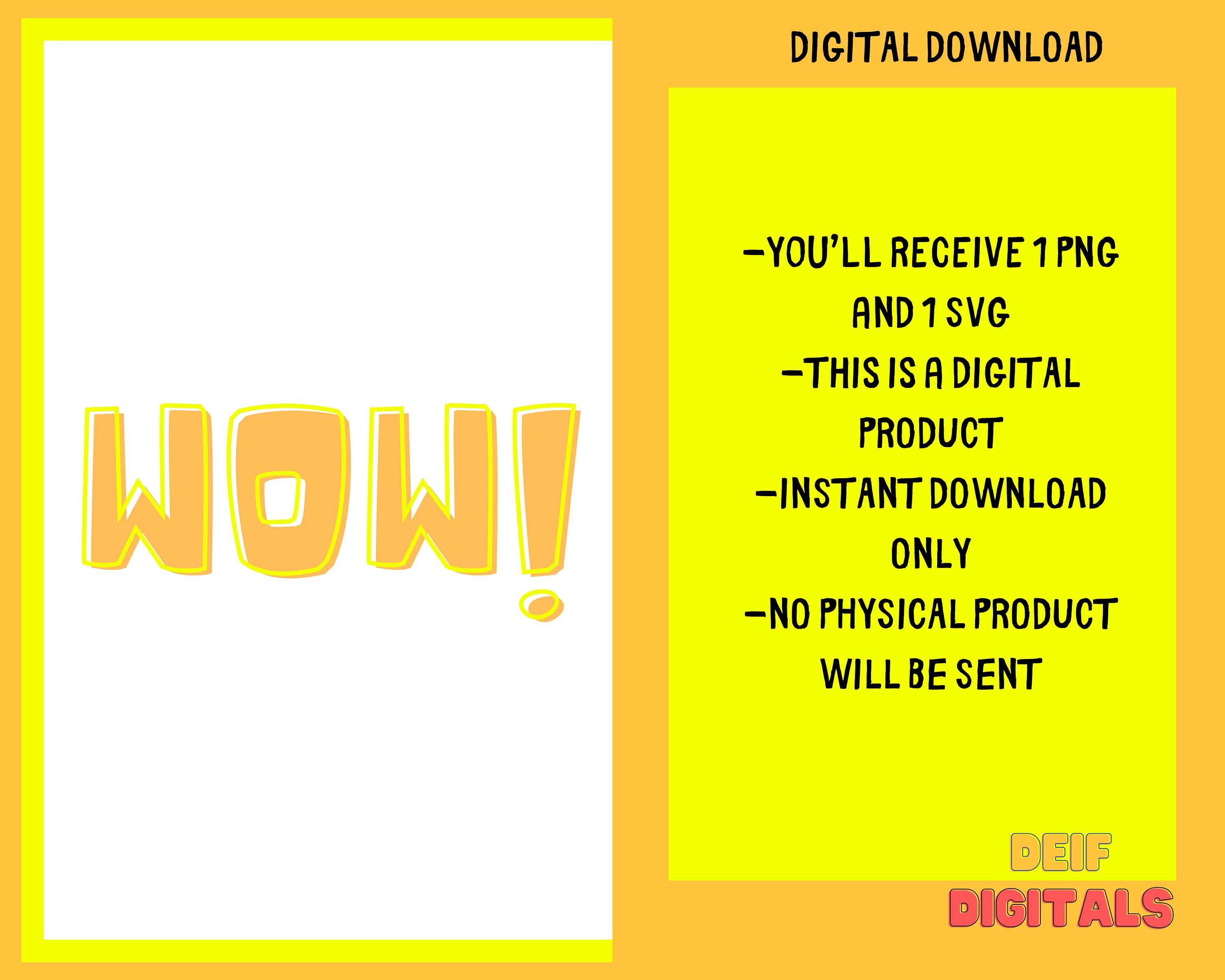 Svg for Shirts, Instant Download, Cricut Cut Files, Wow Svg, Comic Svg ...