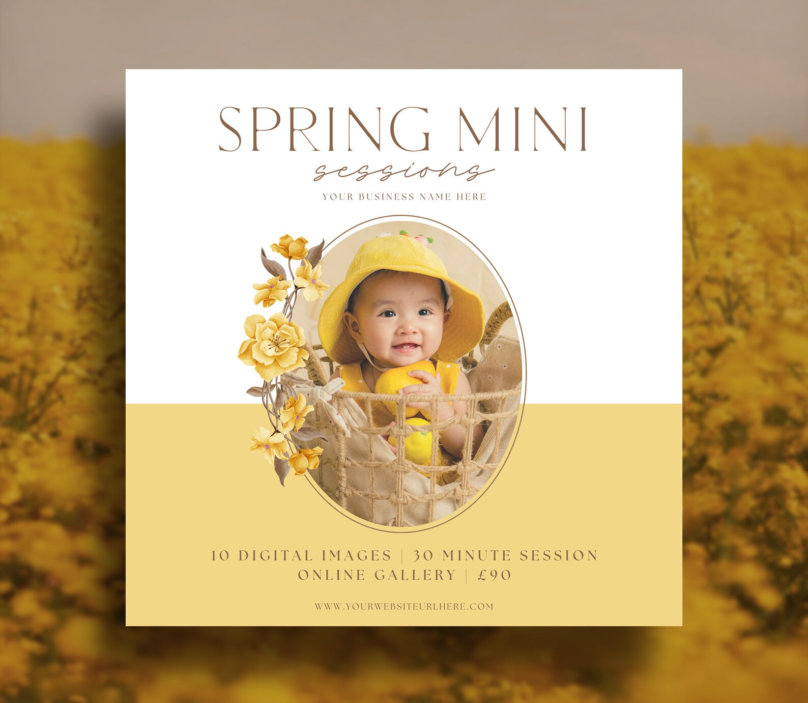Yellow Spring Mini Sessions Template, Easter Mini Sessions Template ...