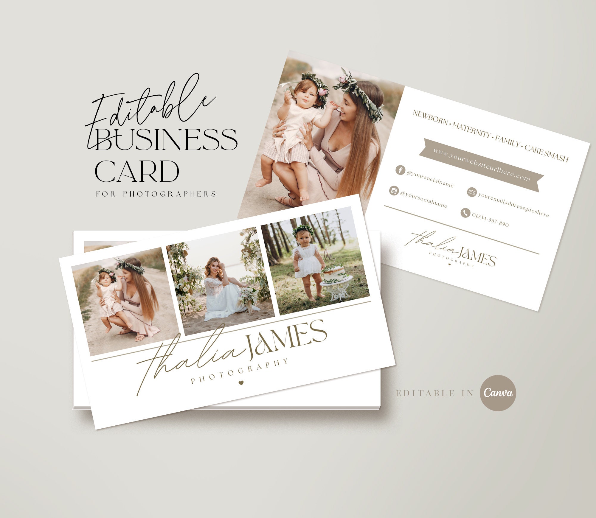 Editable Business Card for Photographers, Photography Business Card ...