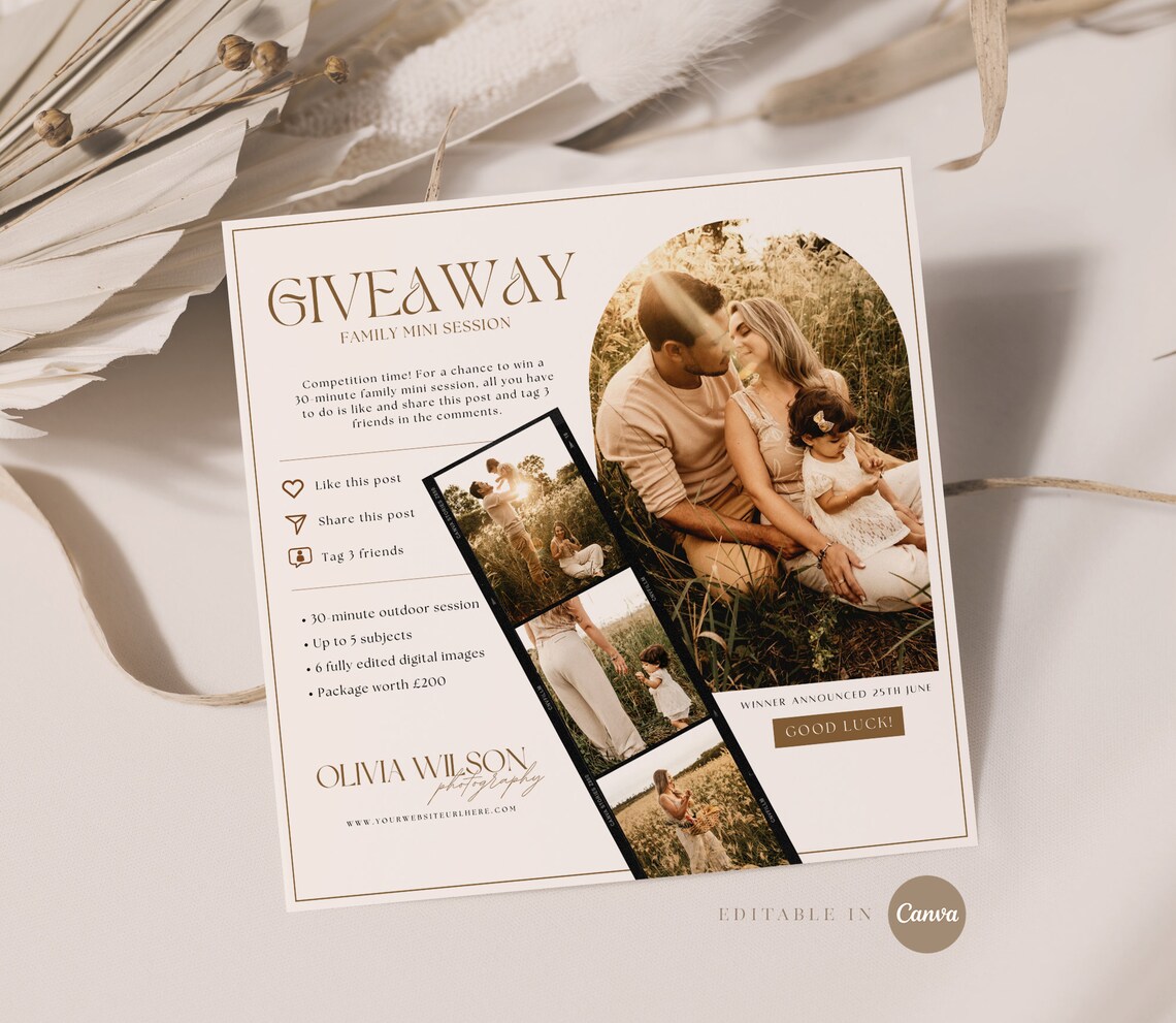 Photography Giveaway Template, Contest Template, Like Share and Tag ...