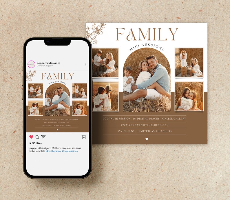 Family Mini Sessions Template, Outdoor Family Photoshoot Template ...