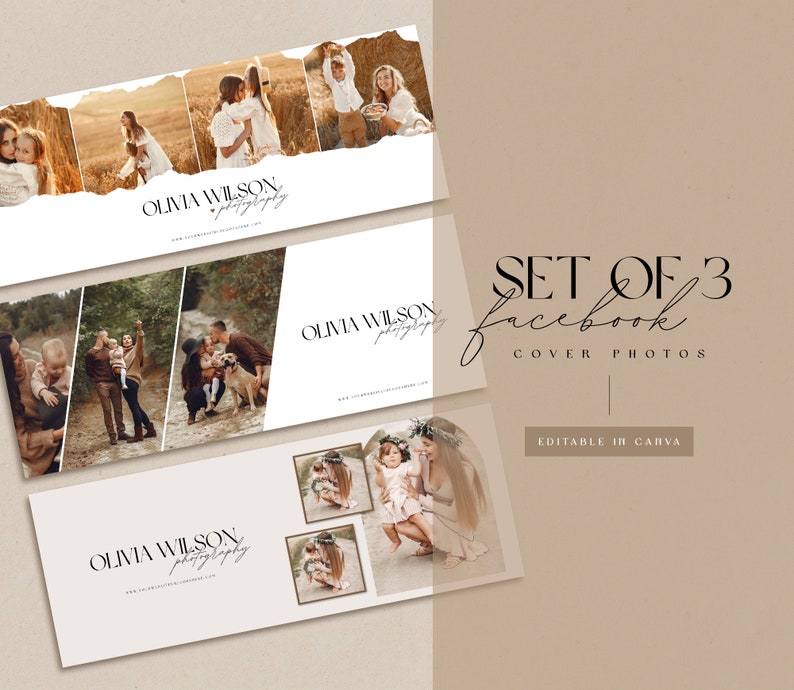 Set of 3 Facebook Cover Photo Templates, Facebook Cover Photo Bundle ...