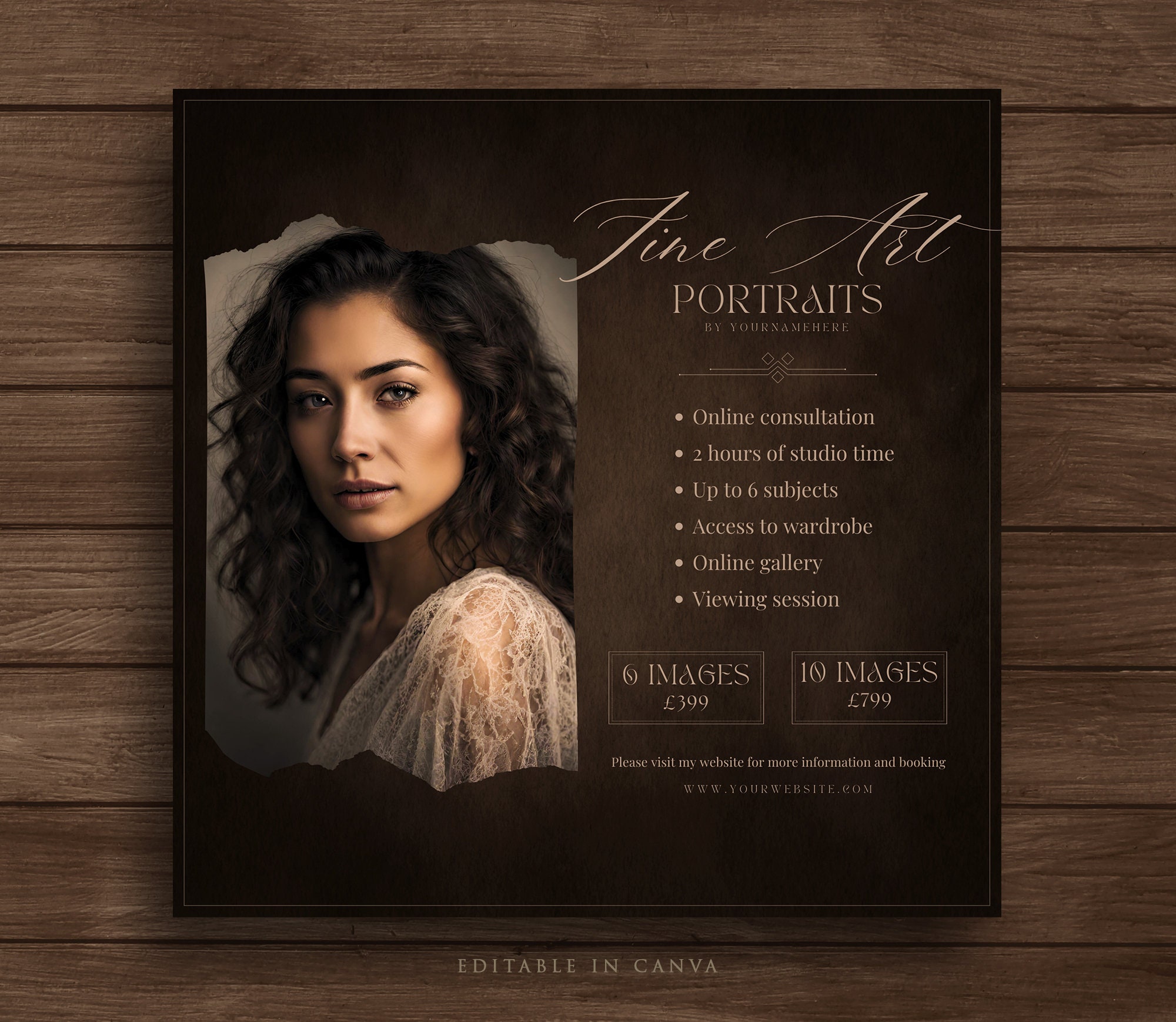Fine Art Portrait Sessions Template, Painterly Editing Template ...