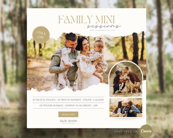 Family Mini Sessions Template, Outdoor Family Photoshoot Template ...