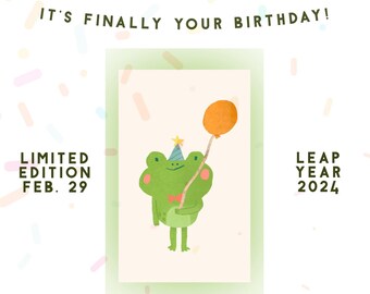 Happy Leap Year Birthday Card - Etsy