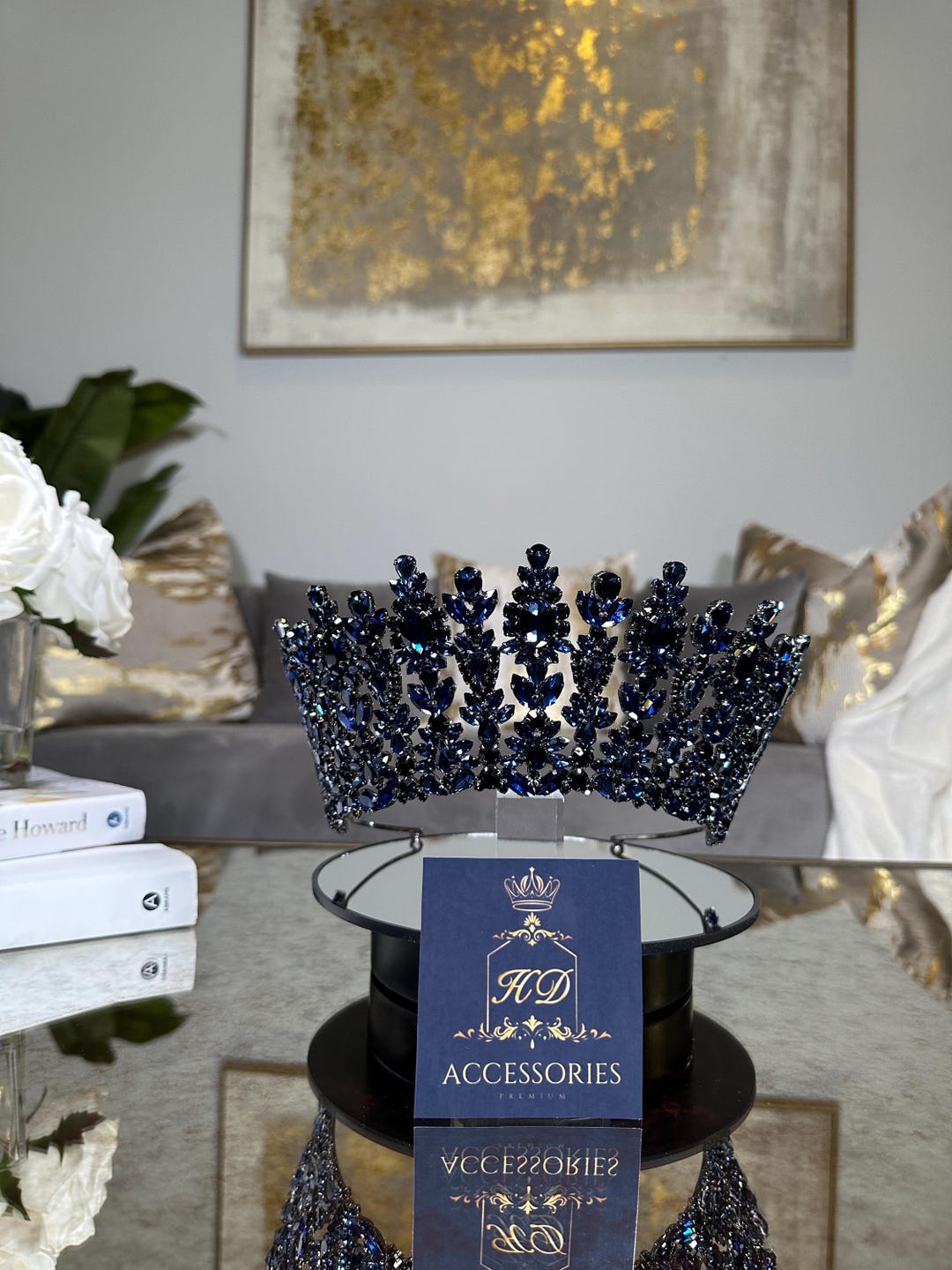 Navy Blue Quinceañera Crown Navy Bridal Crown - Etsy