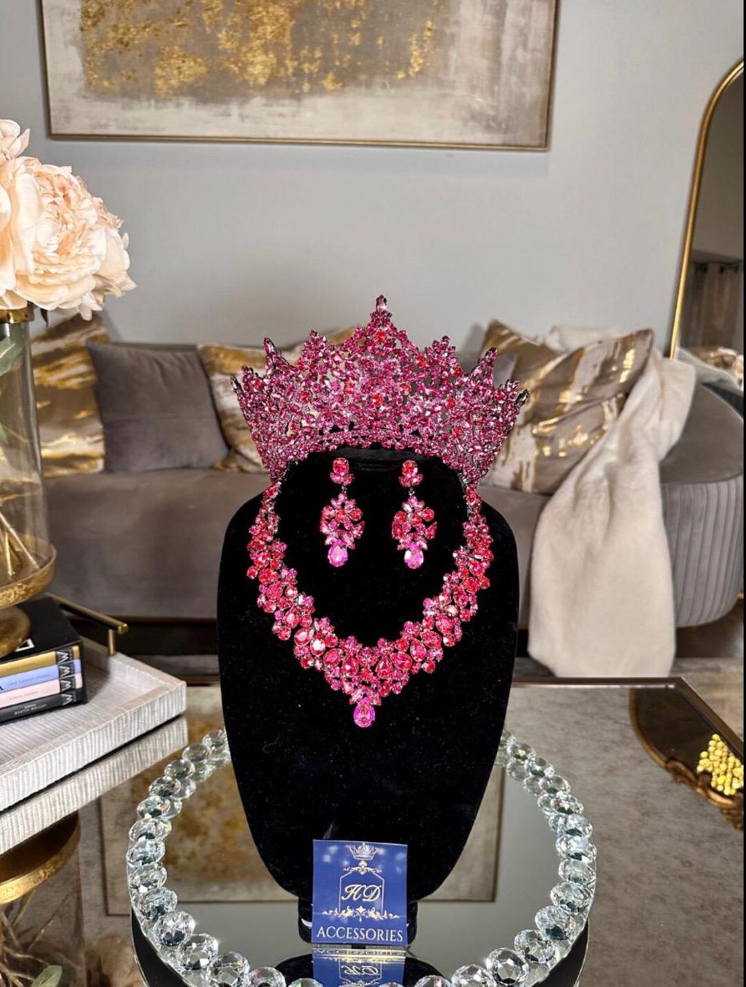 Hot Pink Quinceañera Crown Magenta Crown Bridal Tiara - Etsy