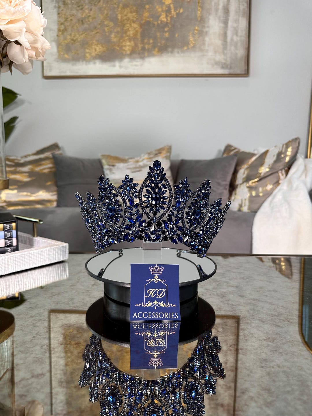 Navy Blue Quinceañera Crown Navy Bridal Crown - Etsy