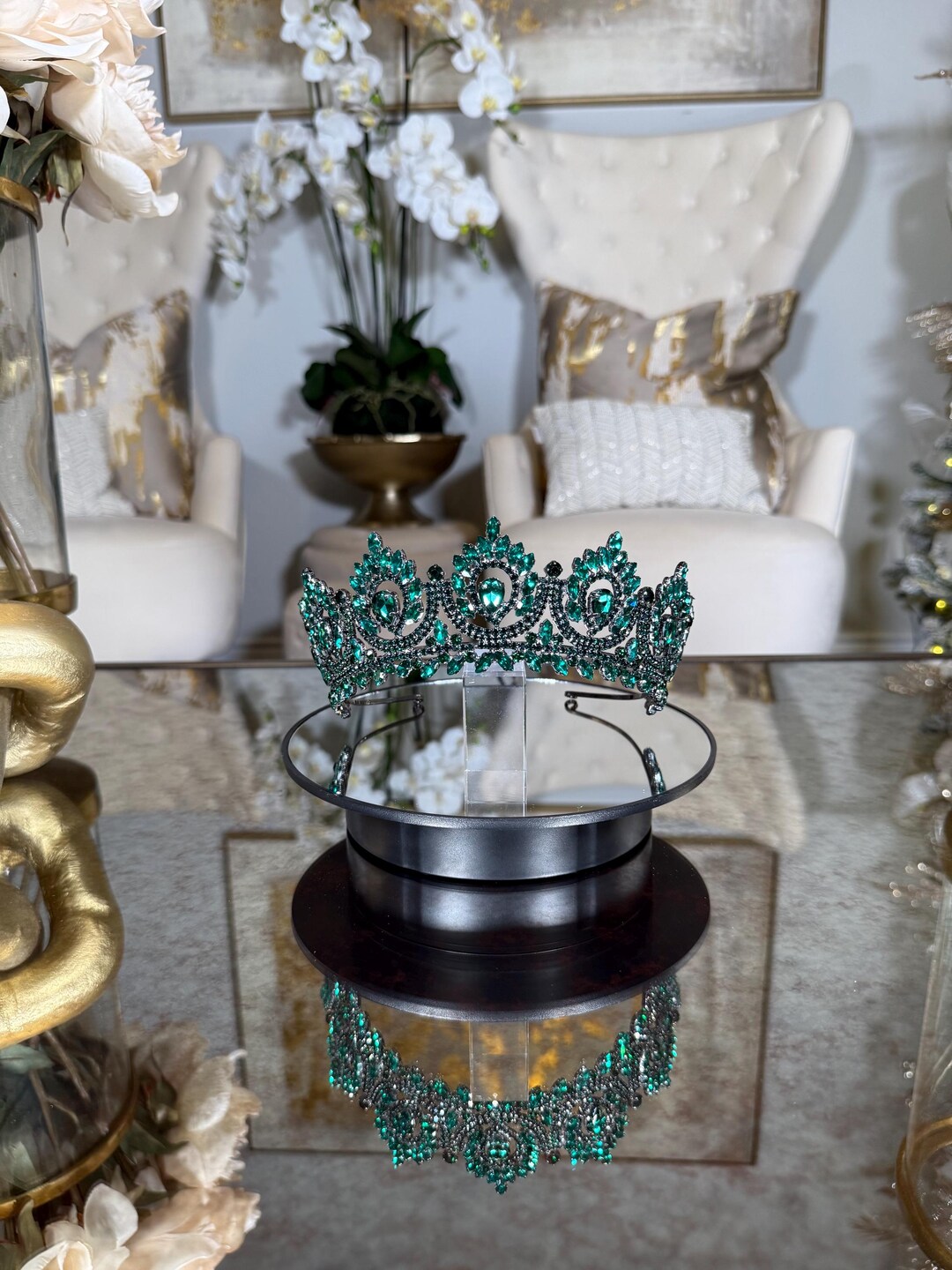 Emerald Green Quinceañera Crown Bridal Crown - Etsy