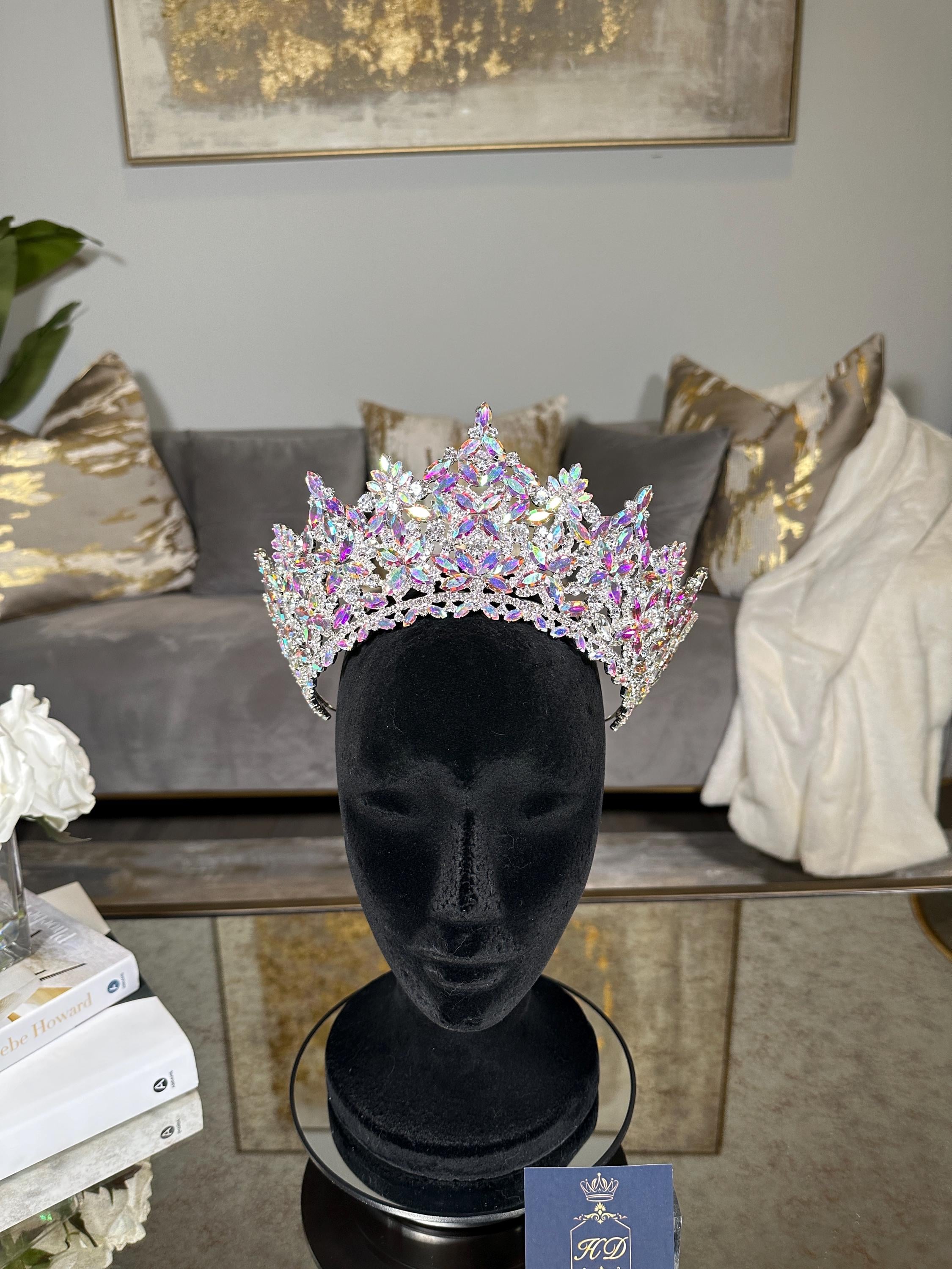 Iridescent Silver Quinceañera Crown Bridal Crown - Etsy