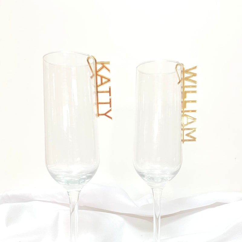 Champagne Charm With Name - Etsy