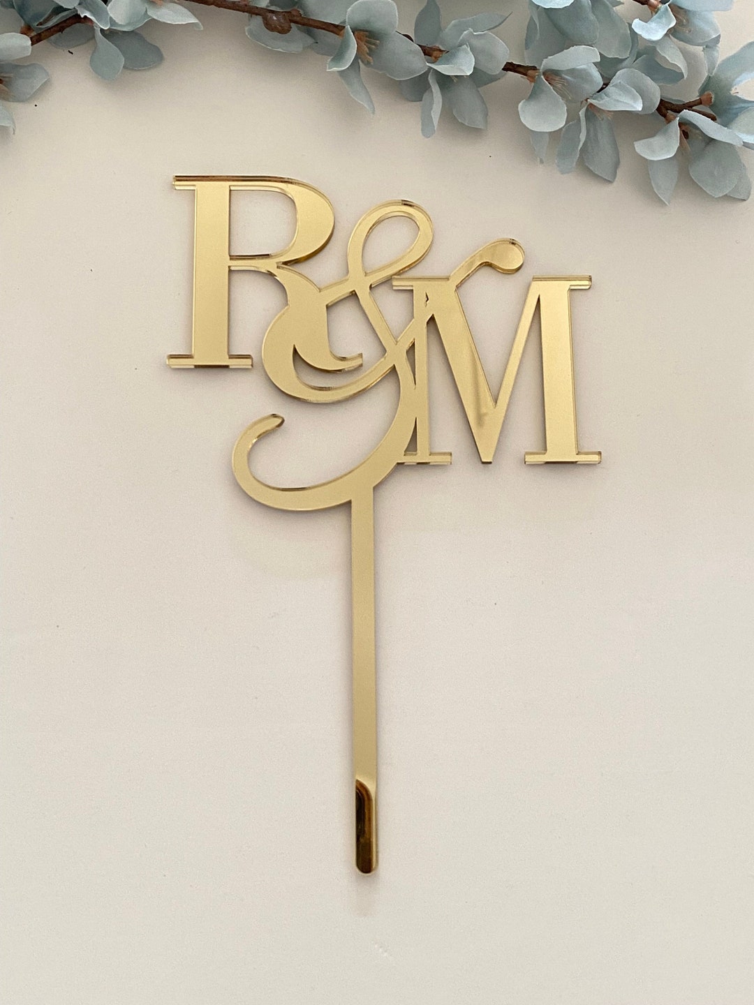 Wedding Initials Cake Topper | Modern Wedding Letters Cake Topper ...