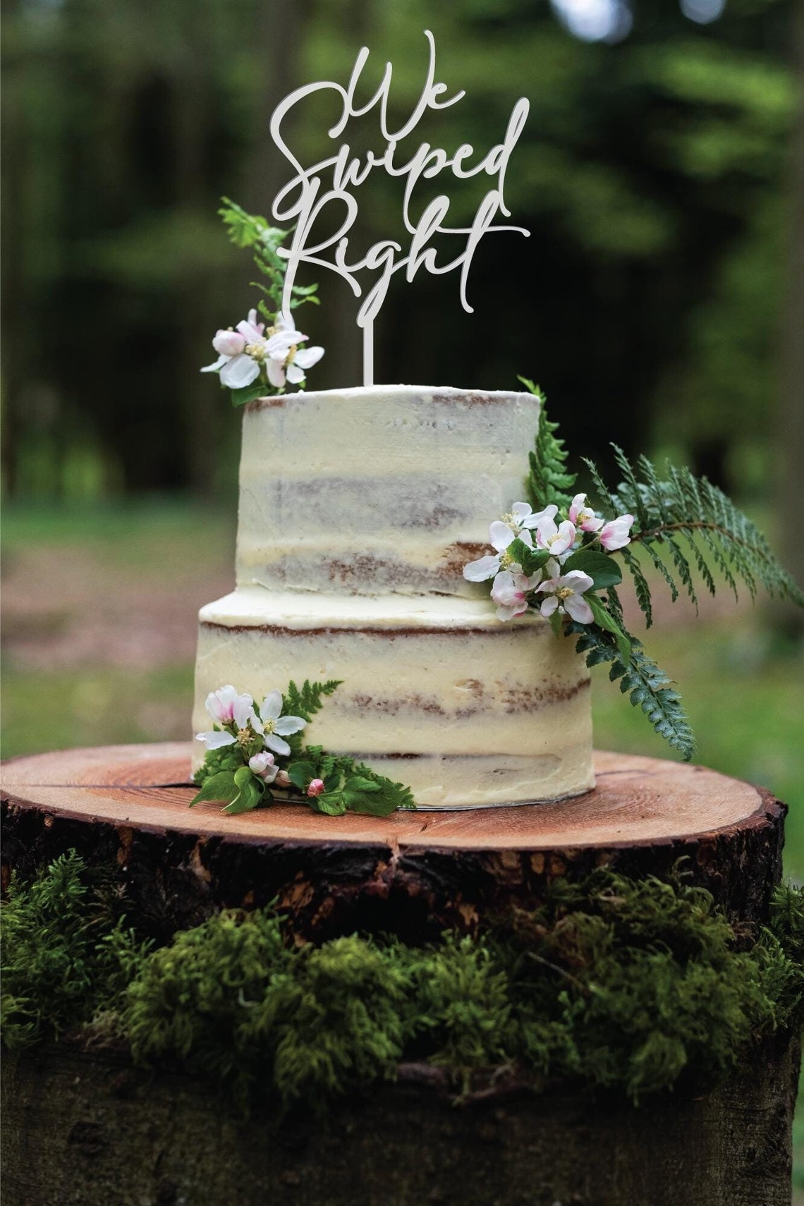 We Swiped Right Wedding Cake Topper Unique Fun Couple Wedding Cake ...