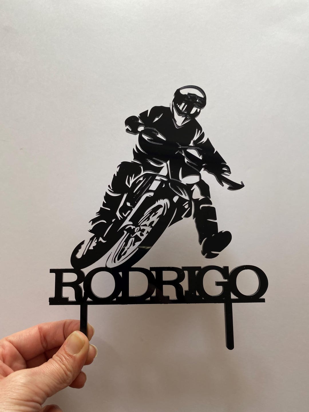 Custom Motocross Cake Topper With Name – Dirt Bike Rider Birthday ...