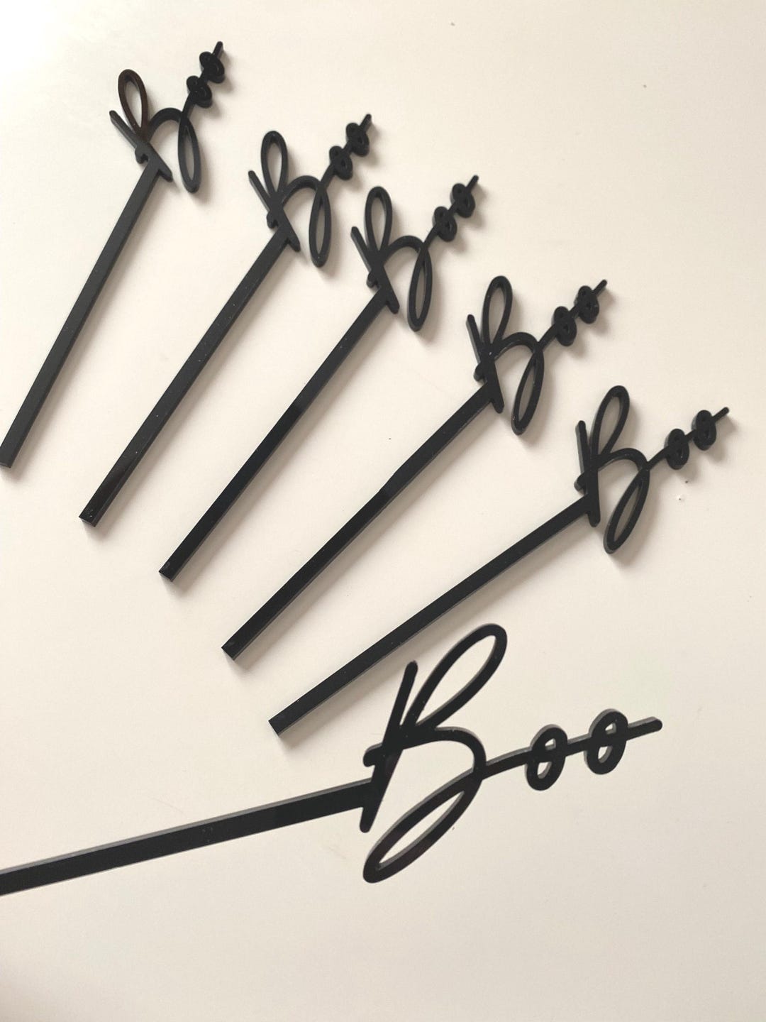 Set of 6 Custom Boo Halloween Cake Pop Acrylic Sticks Lollipop Stick ...
