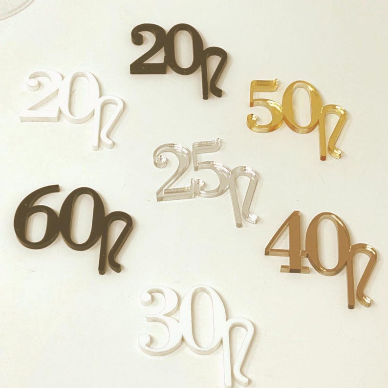 Personalized Number Acrylic Drink Toppers | Birthday Party Decor - Etsy