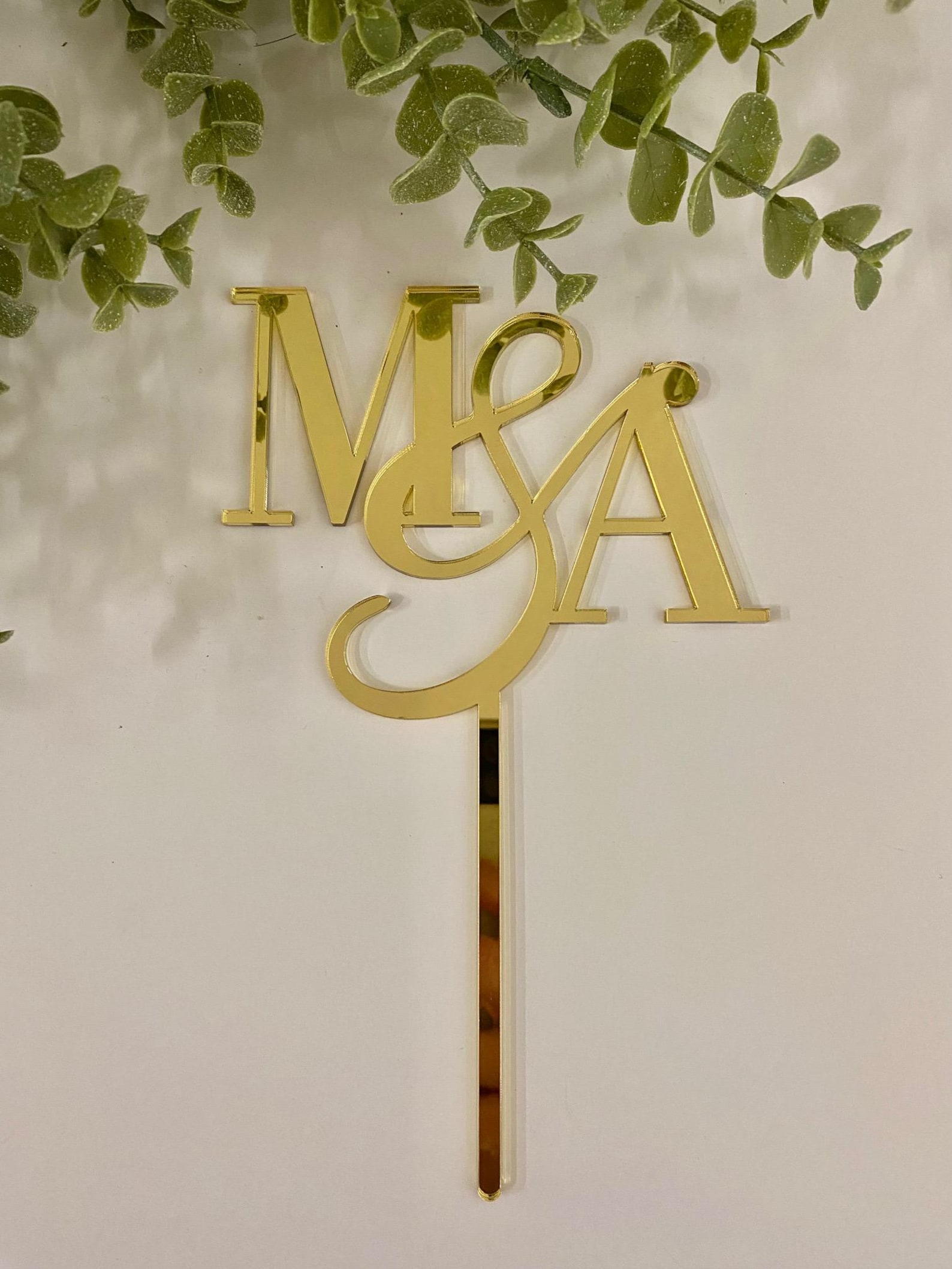 Wedding Initials Cake Topper | Modern Wedding Letters Cake Topper ...