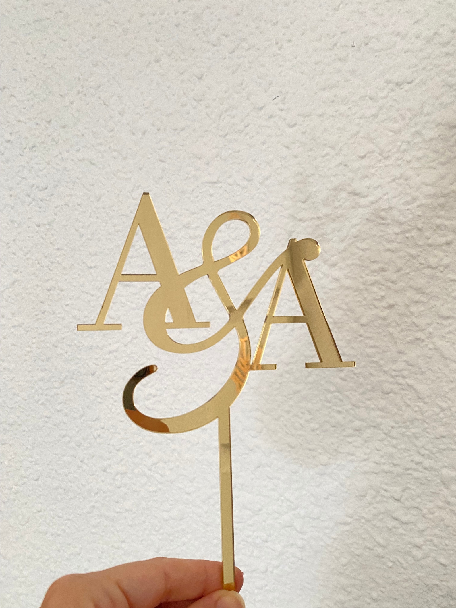 Wedding Initials Cake Topper | Modern Wedding Letters Cake Topper ...