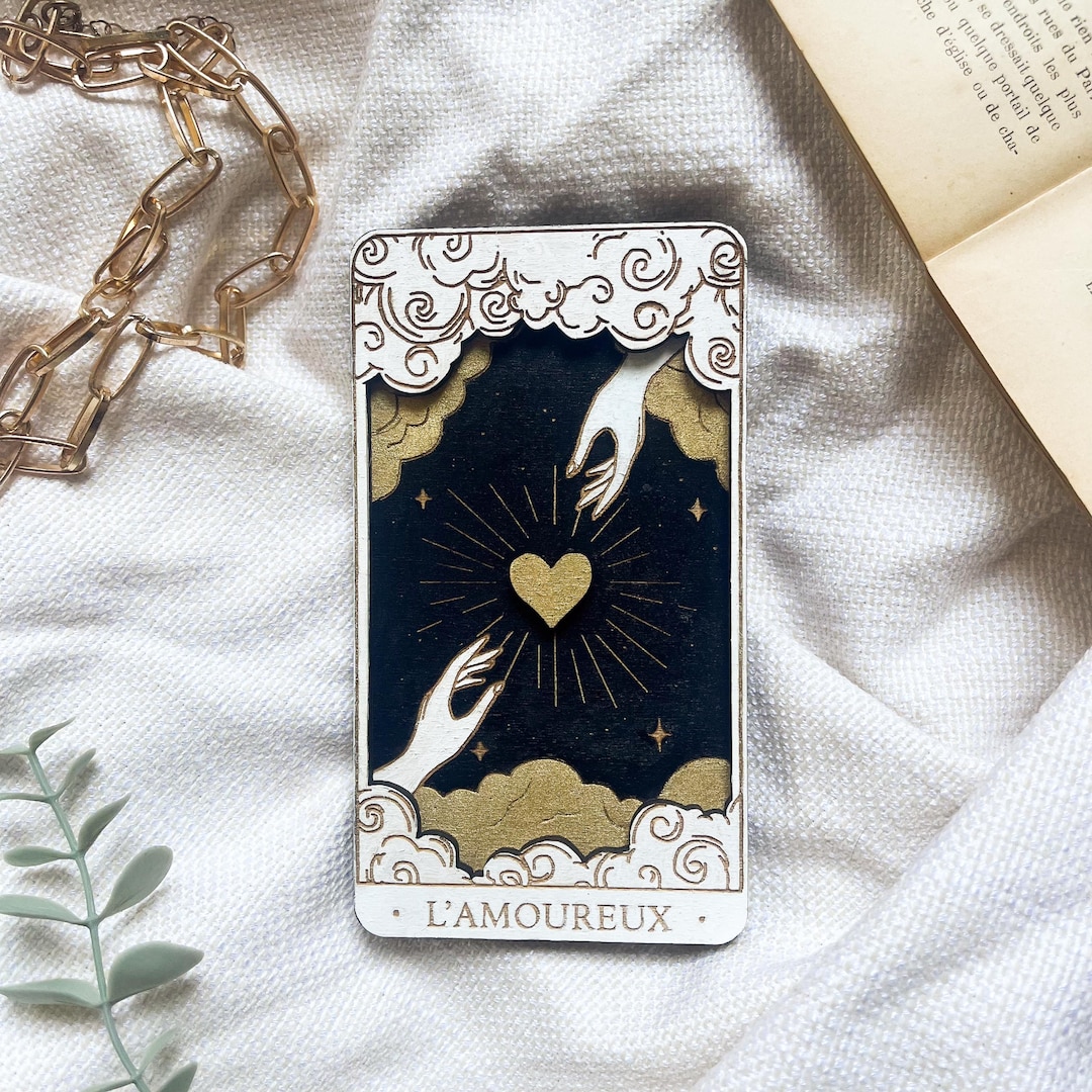 Wooden Tarot Card “the Lovers” – Mystical Wall Decor – Handcrafted ...