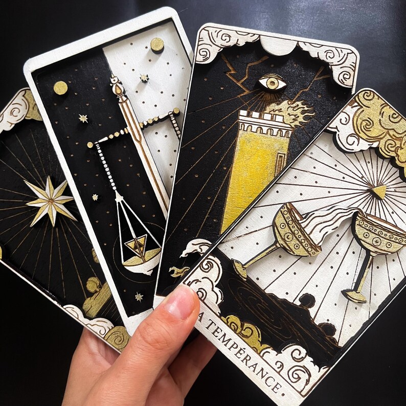 Wooden Tarot Card “the Lovers” – Mystical Wall Decor – Handcrafted ...