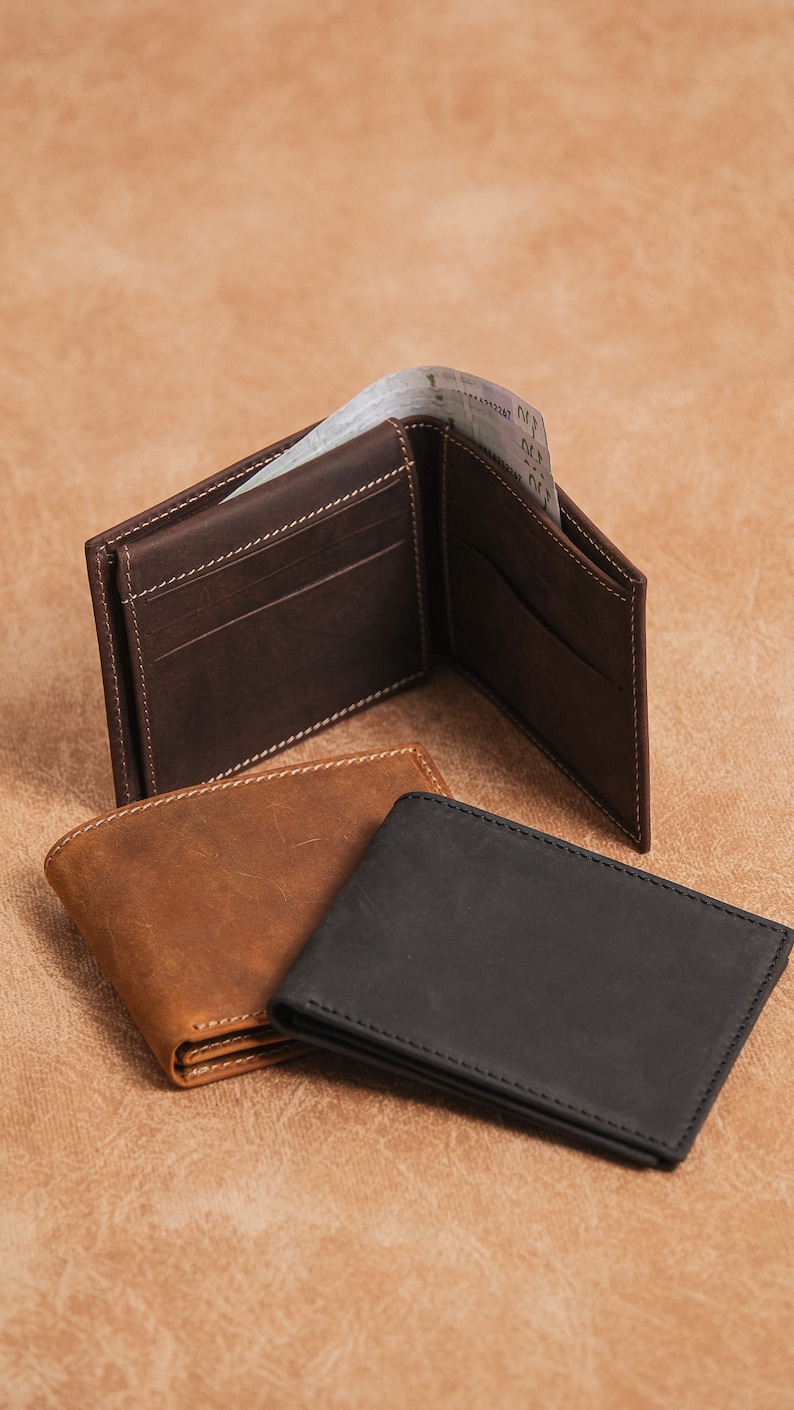 Personalized Men's Leather Wallet, Custom Leather Wallet, Genuine ...