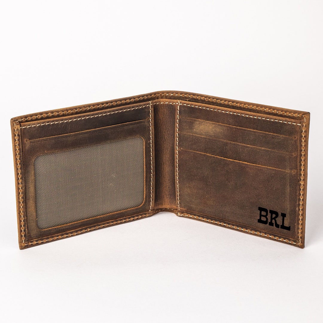 Personalized Leather Wallet, Genuine Leather Wallet, Custom Engraved ...
