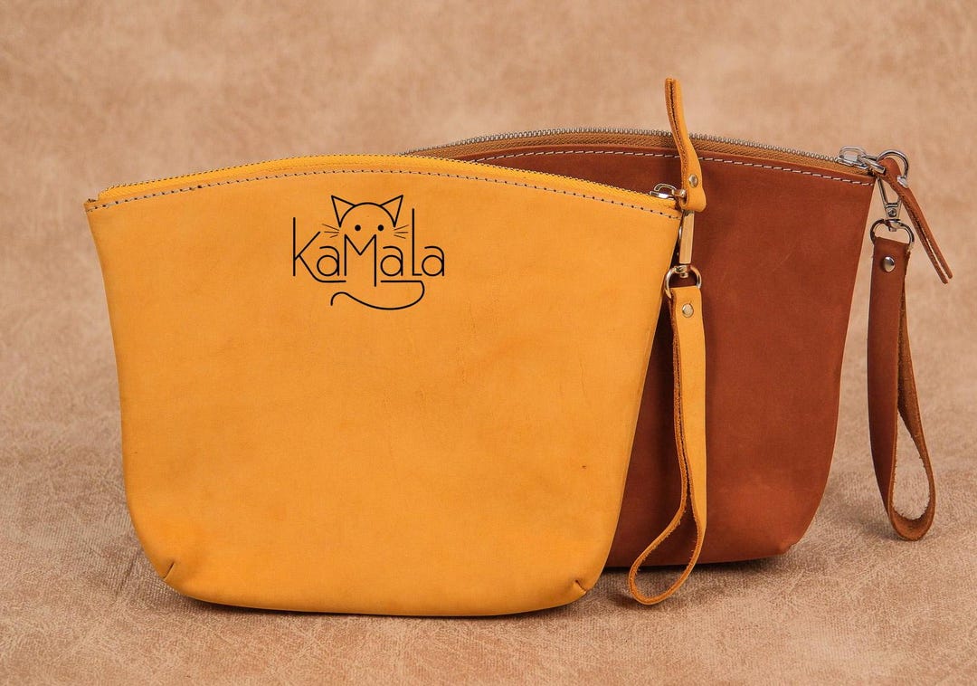 Cute Kamala Cosmetic Bag, Madam President Leather Pouch Bag, Genuine ...