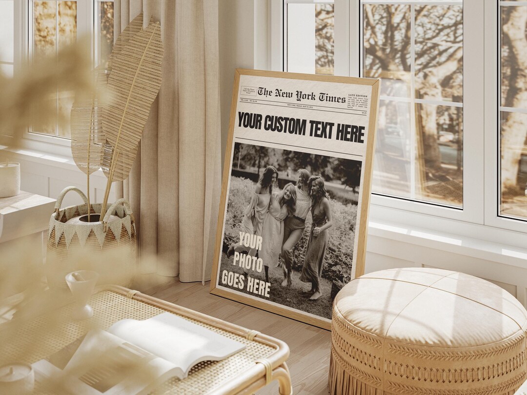 Custom Newspaper Print | Custom Vintage-style Photo | Personalized ...
