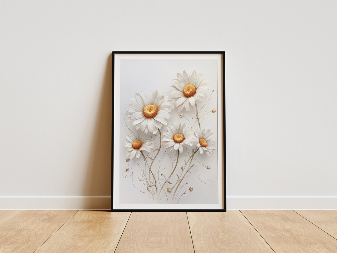 Daisies Wall Decor PRINTABLE Nature Wall Art Floral Art Flowers Digital ...