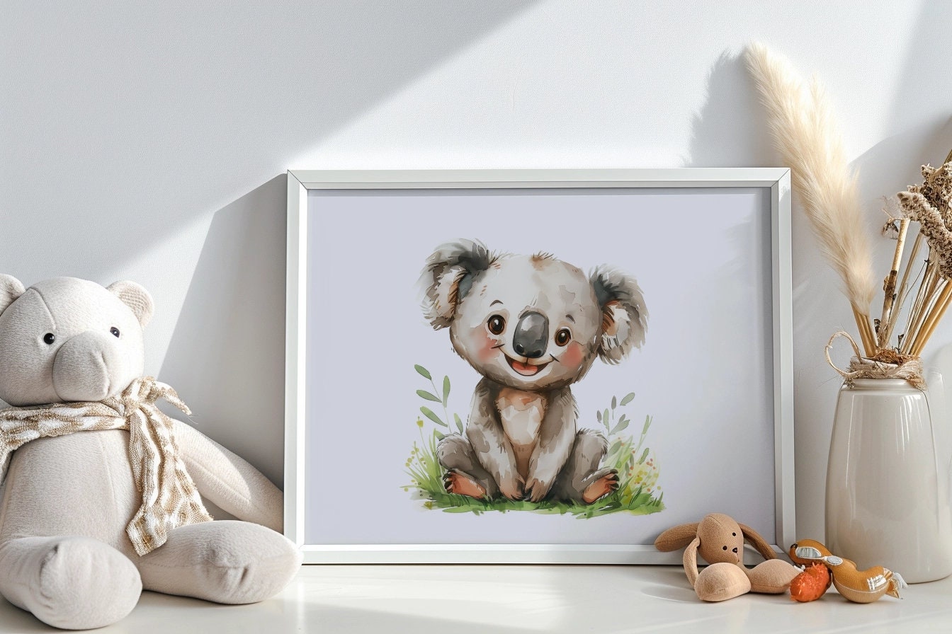 Cute Little Koala Wall Decor PRINTABLE Nursery Wall Art Children Art ...