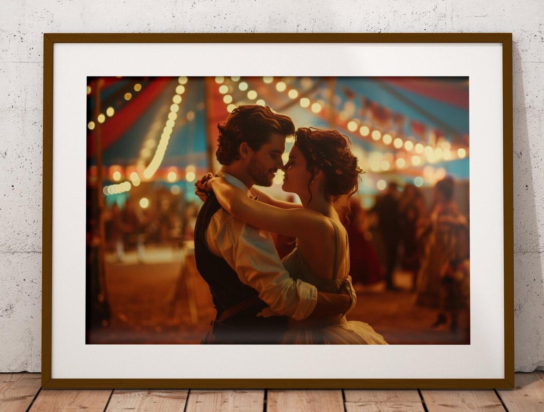 Vintage Carnival Couple Dance Print – Romantic Circus Poster (digital ...