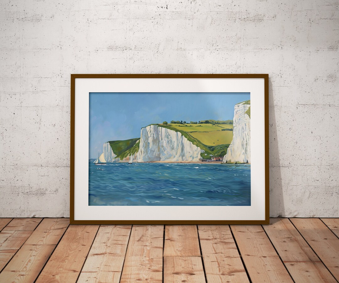 White Cliffs of Dover Wall Decor PRINTABLE Landscape Wall Art Retro ...