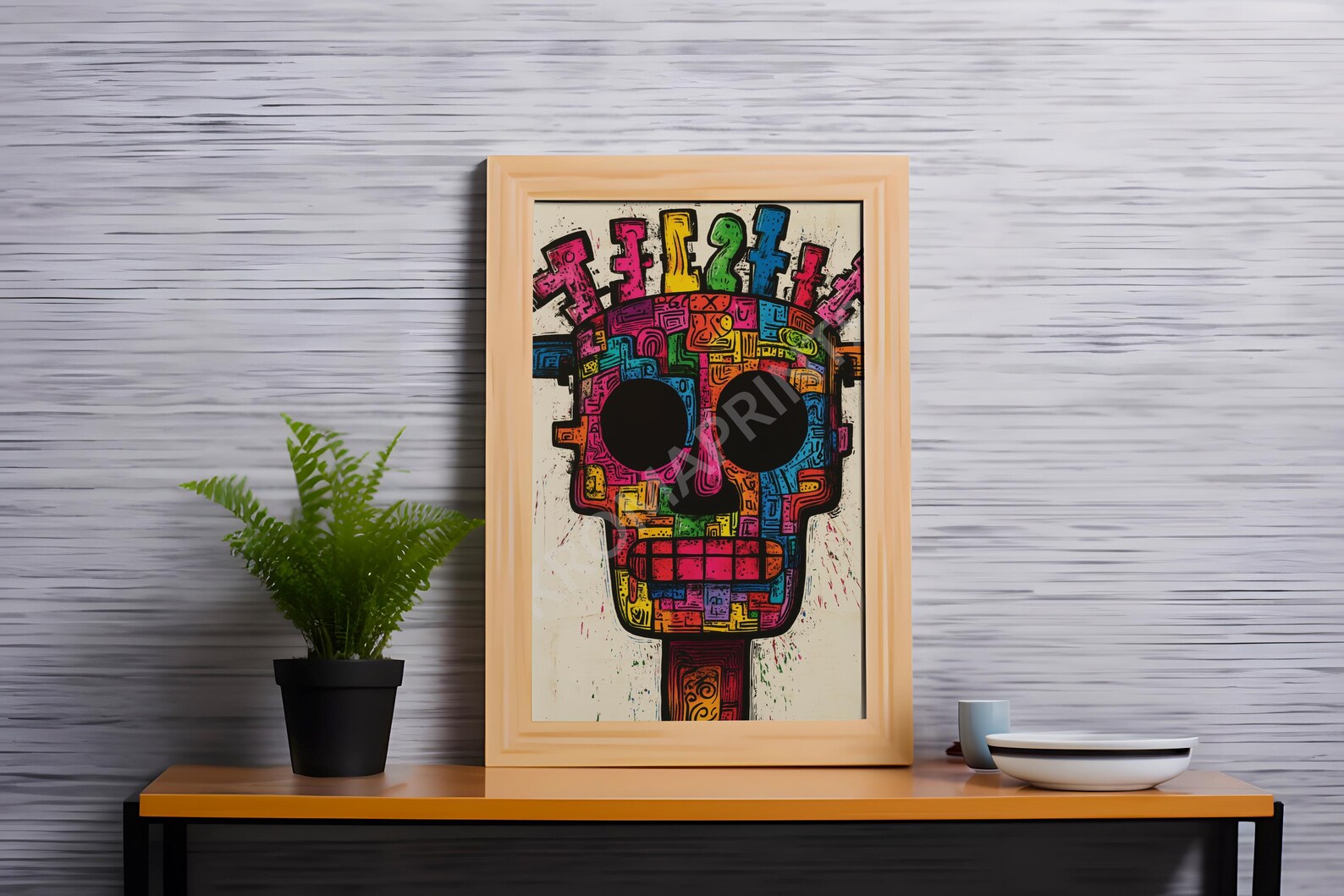 Keith Haring Inspired Skull Art Print, Day of the Dead Decor (digital ...