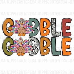 Thanksgiving Gobble PNG, Turkey Png, Family Gobble Thanksgiving Png ...